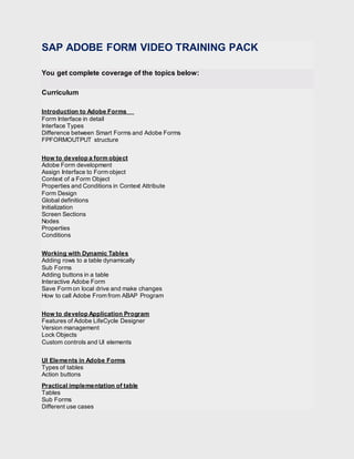 Sap Adobe Form | DOCX