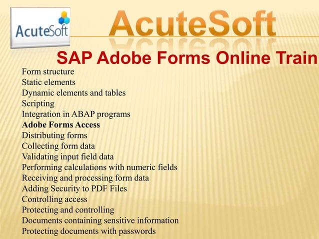 SAP ADOBE FORMS ONLINE TRAINING | PPSX | Desktop Publishing | Computer ...