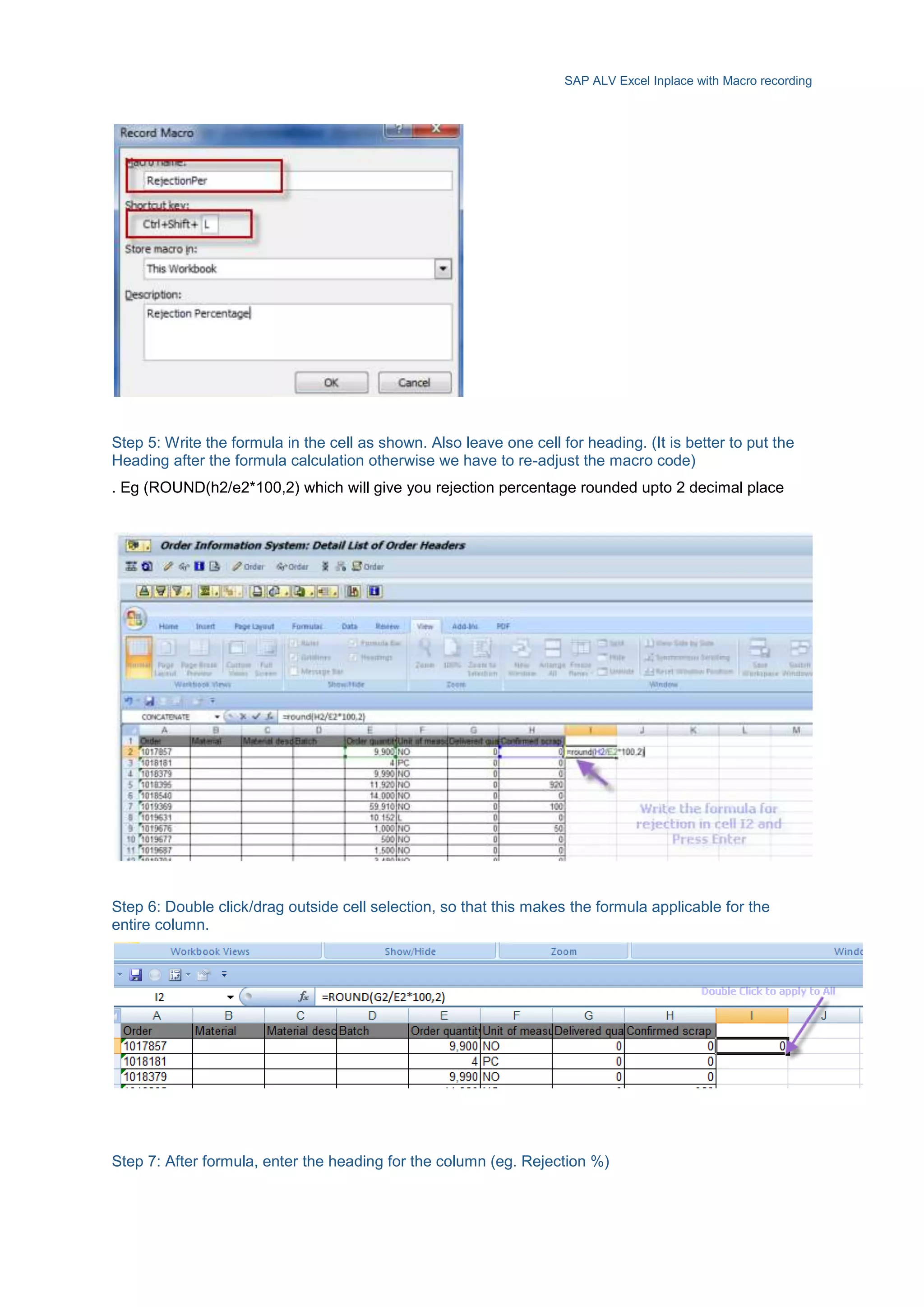 Sap alv excel inplace with macro recording sapignite | DOCX