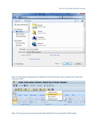 Sap alv excel inplace with macro recording sapignite | DOCX