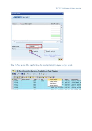 Sap alv excel inplace with macro recording sapignite | DOCX