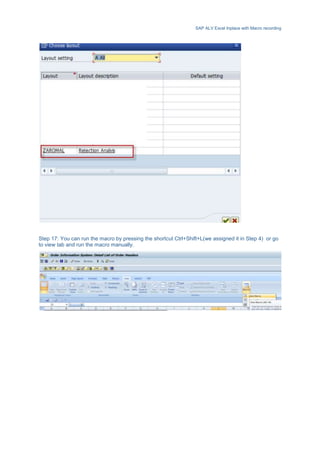 Sap alv excel inplace with macro recording sapignite | DOCX