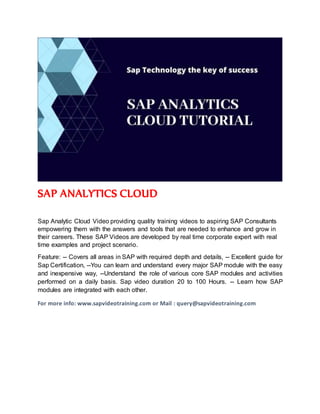 Sap Analytics Cloud Tutorial | PDF