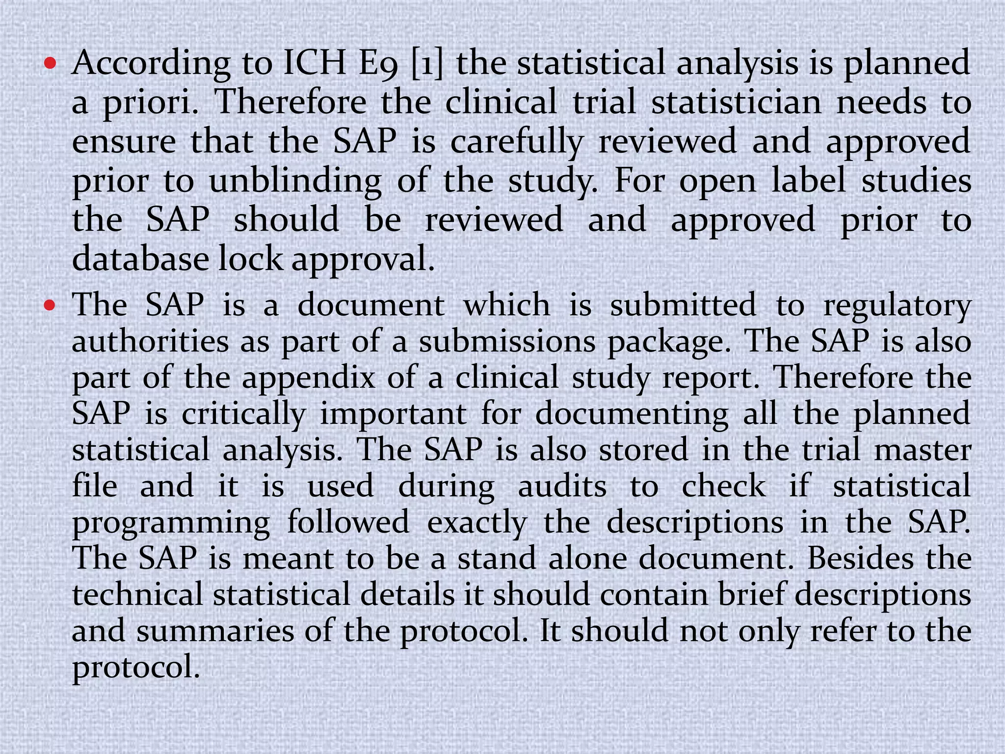 Sap and its importance in clinical research | PPTX