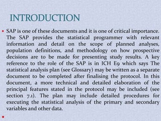 Sap and its importance in clinical research | PPTX