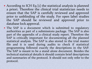 Sap and its importance in clinical research | PPTX