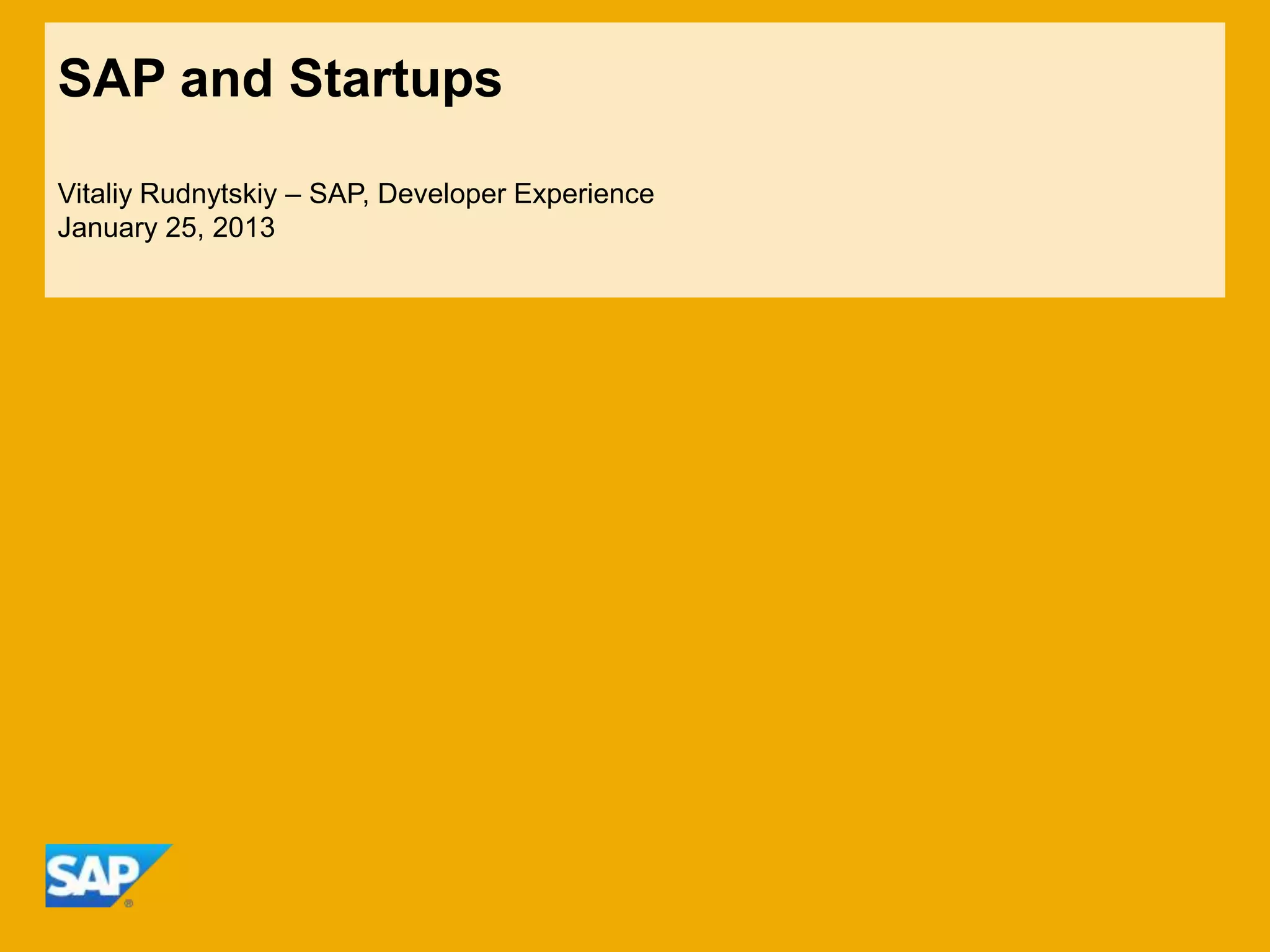 SAP and Startup Intro | PPT