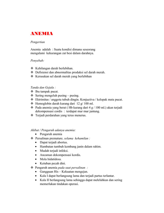 Sap anemia | PDF