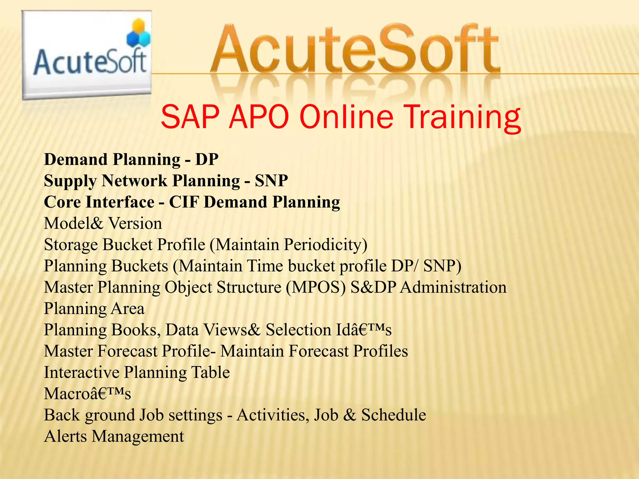 Sap apo online training | PPT
