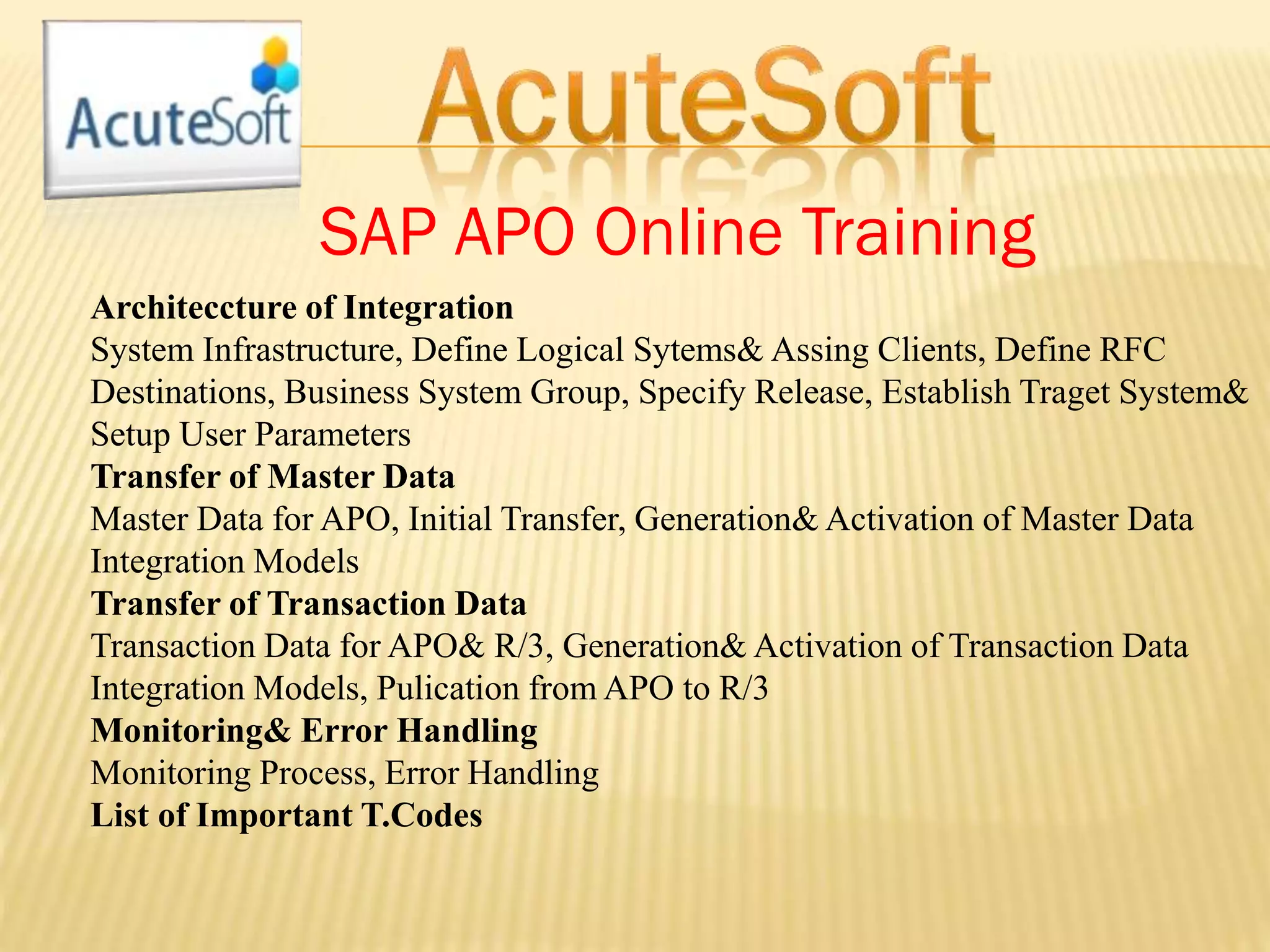 Sap apo online training | PPT