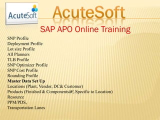 Sap apo online training | PPT