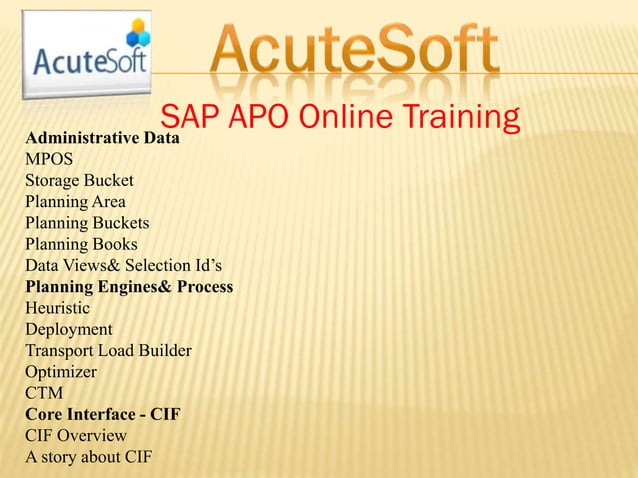 Sap apo online training | PPT