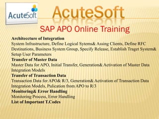 Sap apo online training | PPT