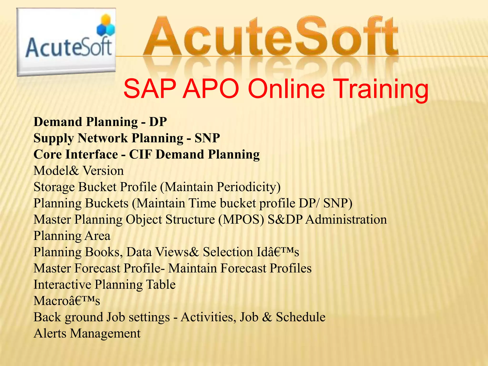 Sap apo online training | PPT | Free Download