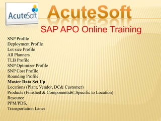 Sap apo online training | PPSX