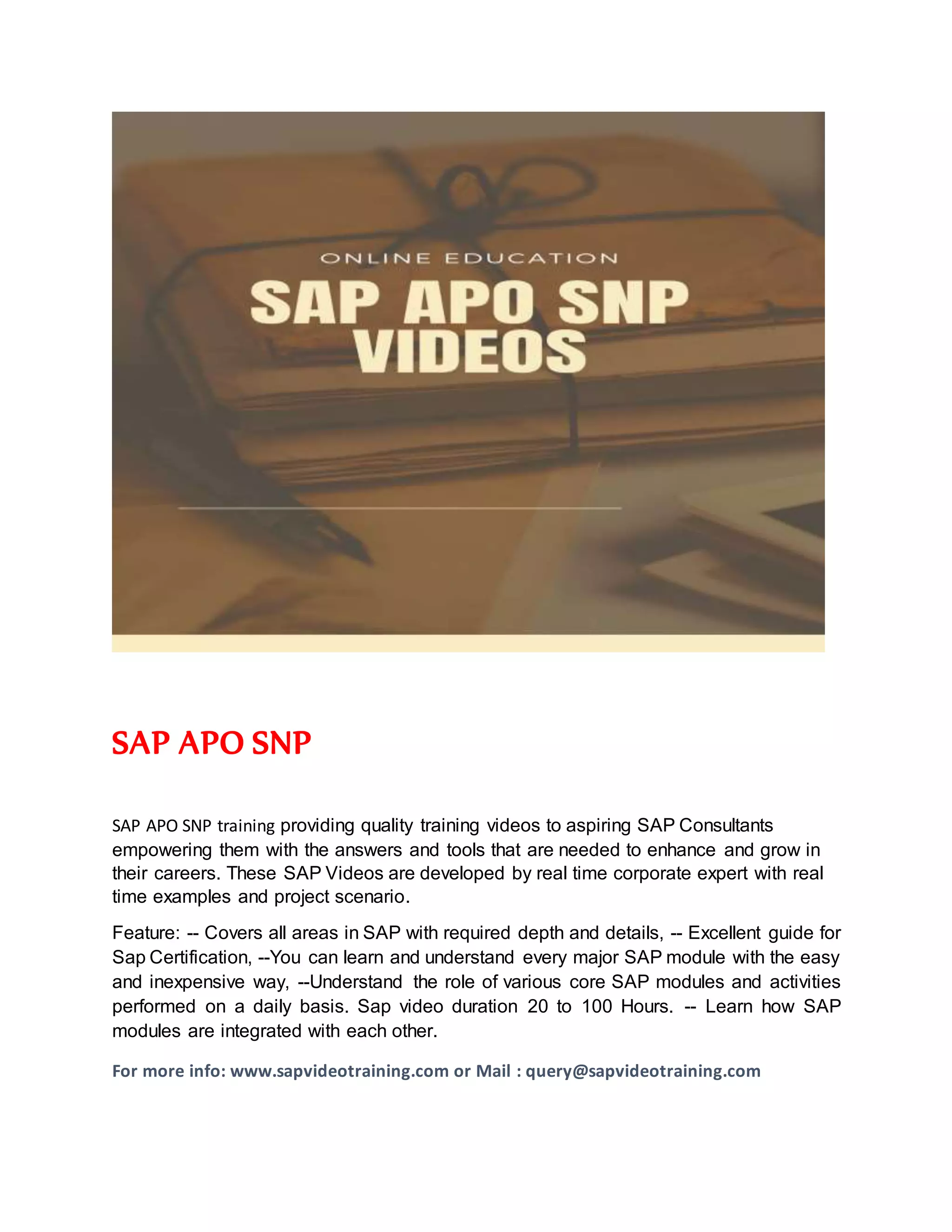 Sap Apo Snp | PDF