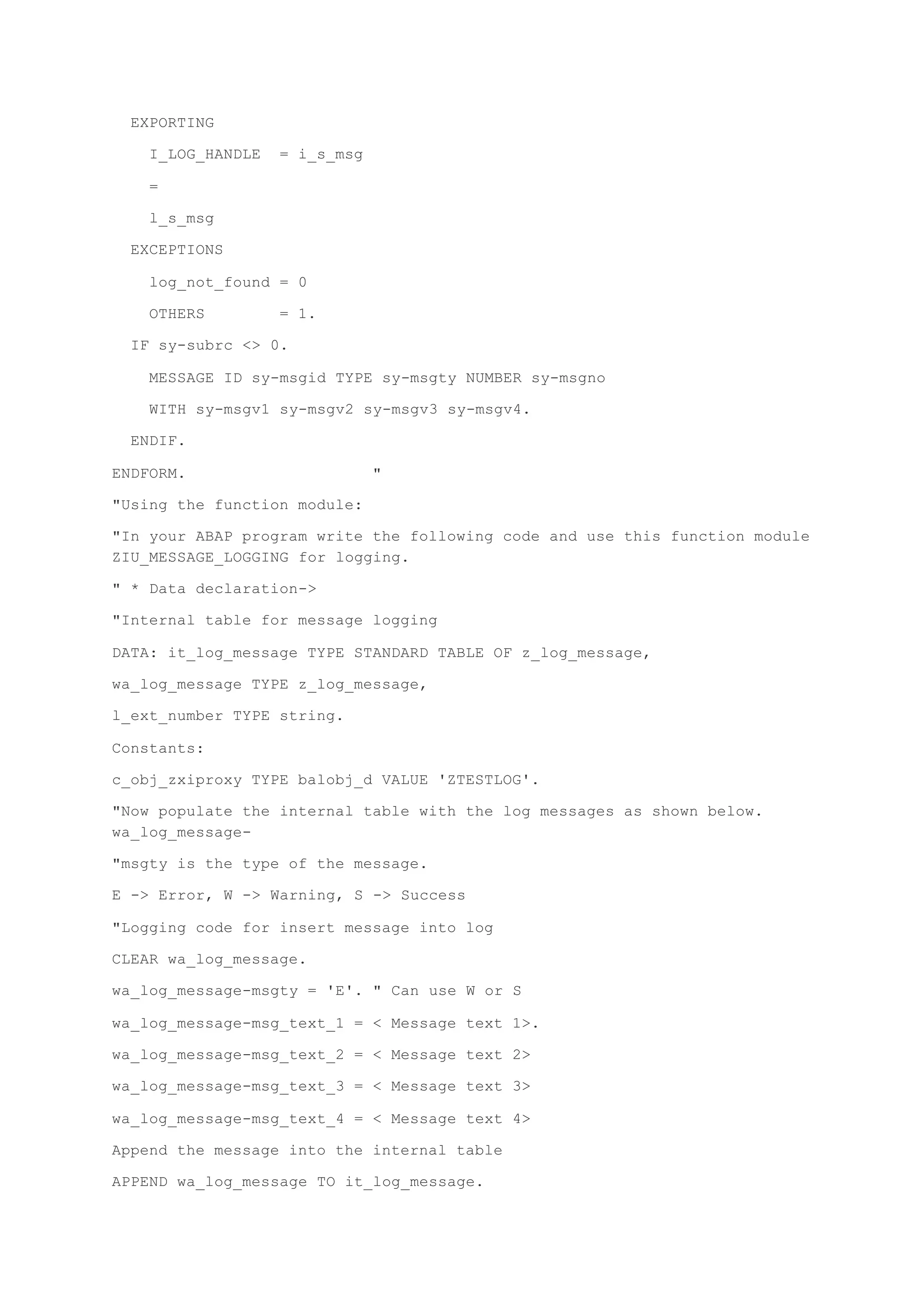 Sap application log | DOCX