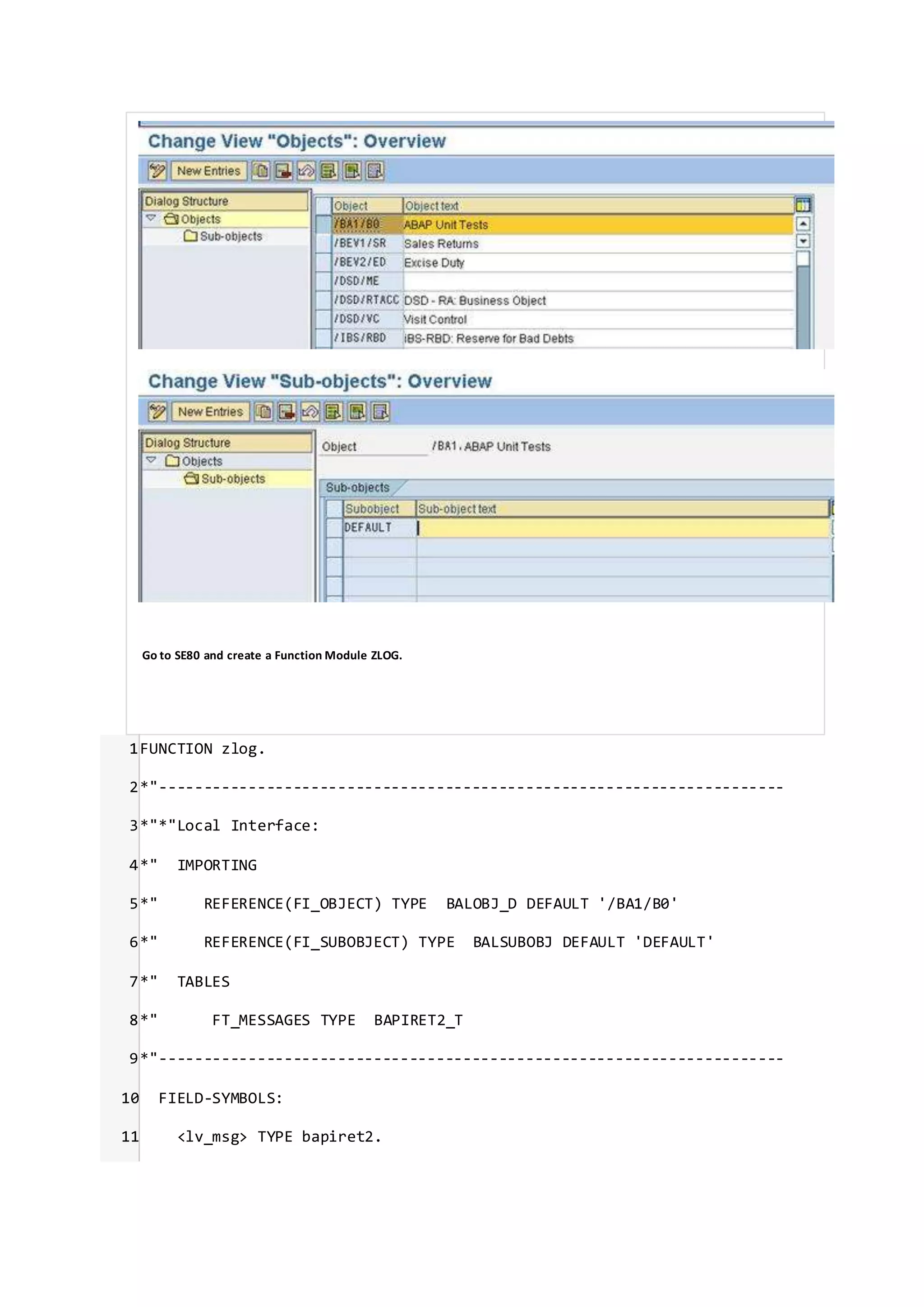 Sap application log | DOCX