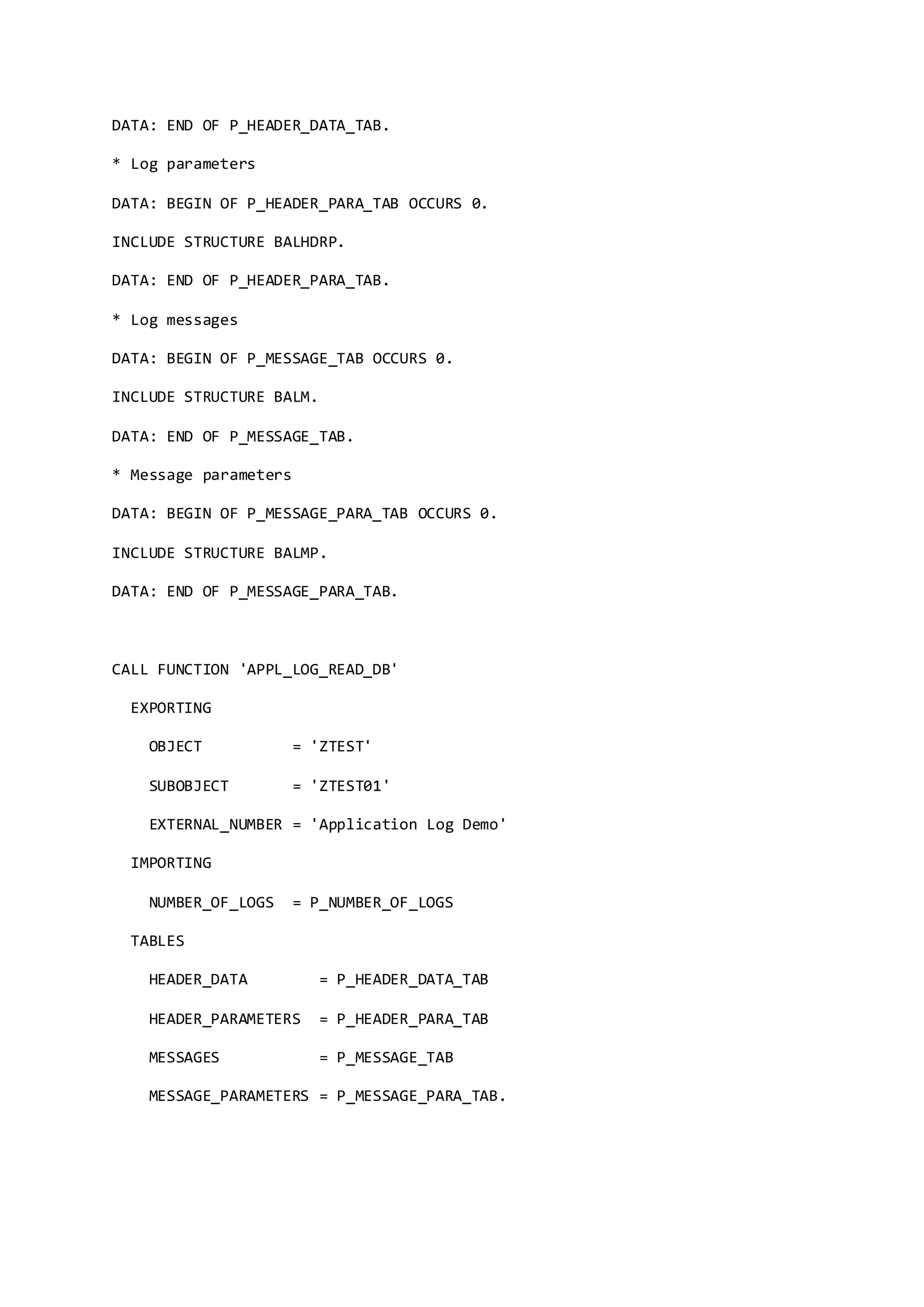 Sap application log | DOCX