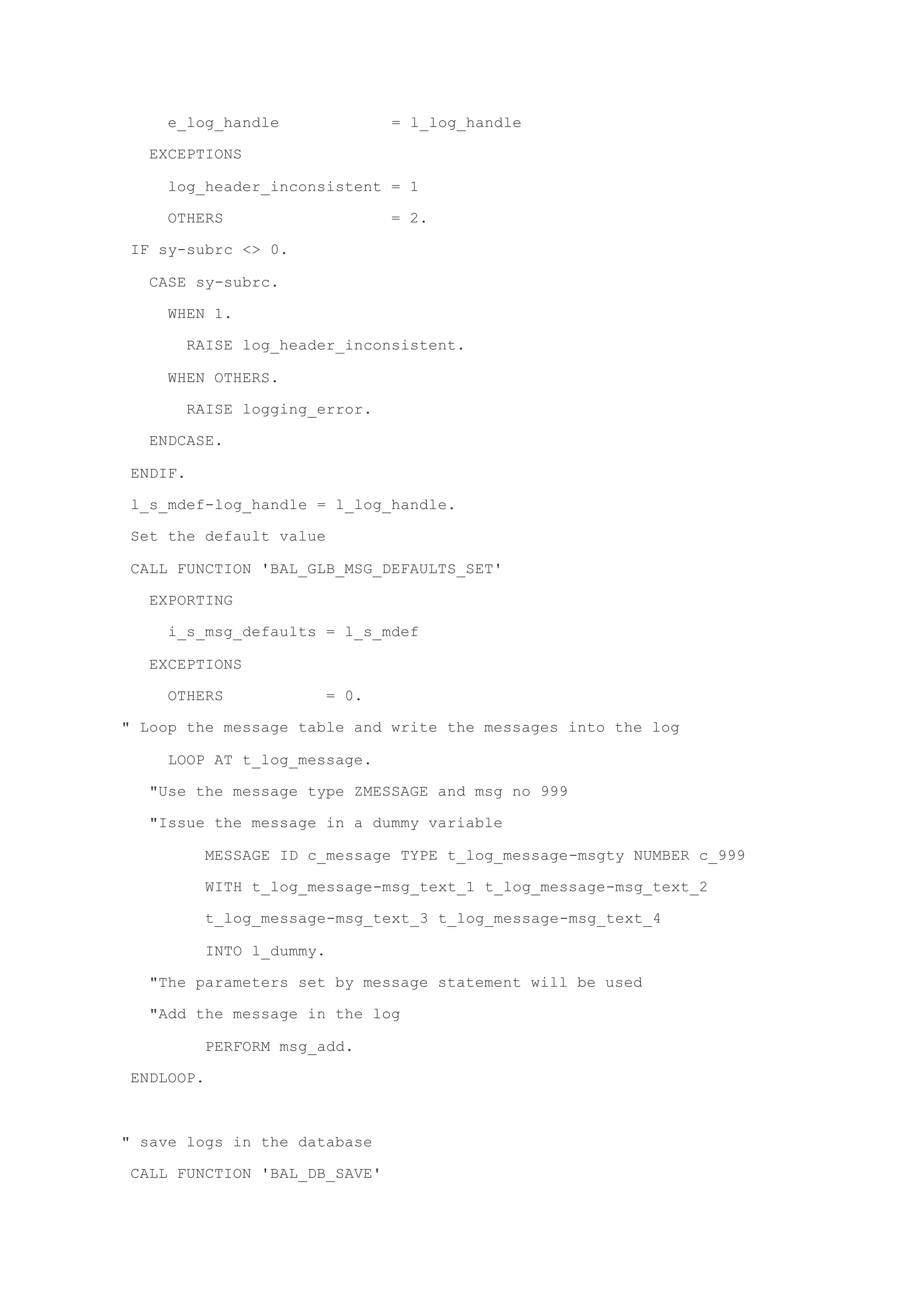 Sap application log | DOCX