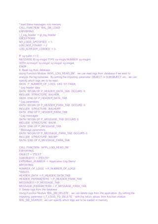 Sap application log | DOCX
