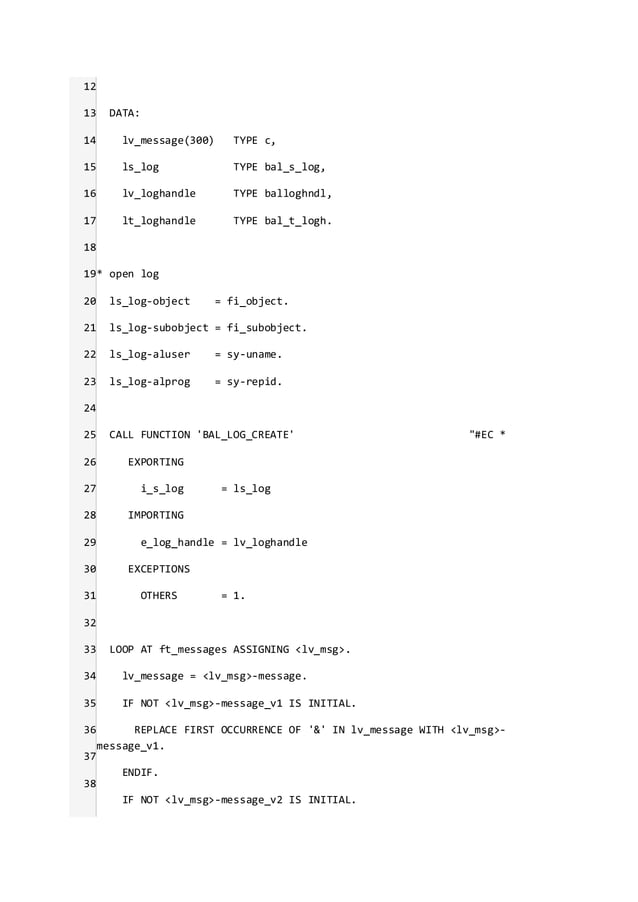 Sap application log | DOCX