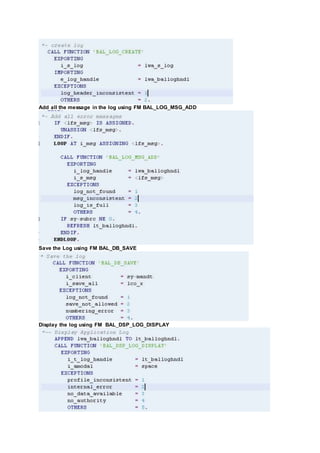 Sap application log | DOCX