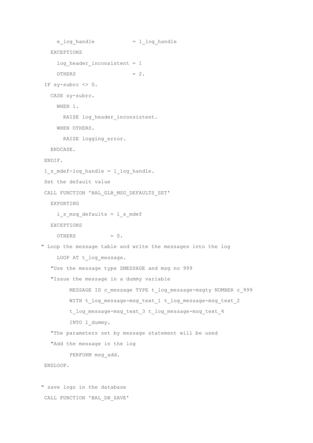 Sap application log | DOCX