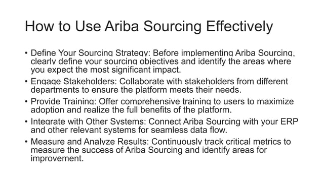 The Power of Ariba Sourcing: Streamlining Your Procurement Process | PPTX