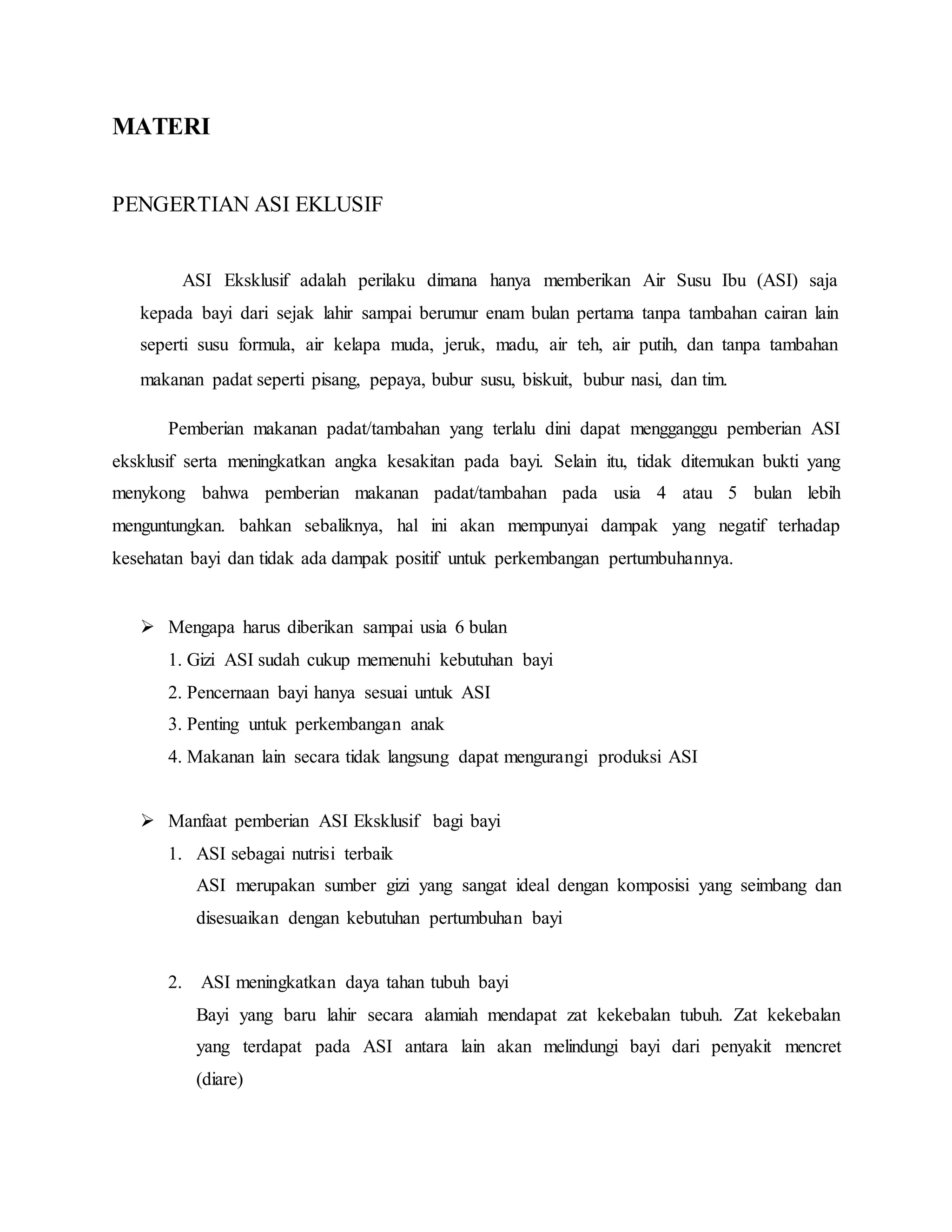 Sap asi eklusif | DOCX