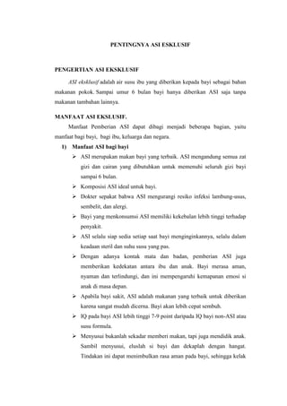 Sap asi ekslusif delna | DOCX