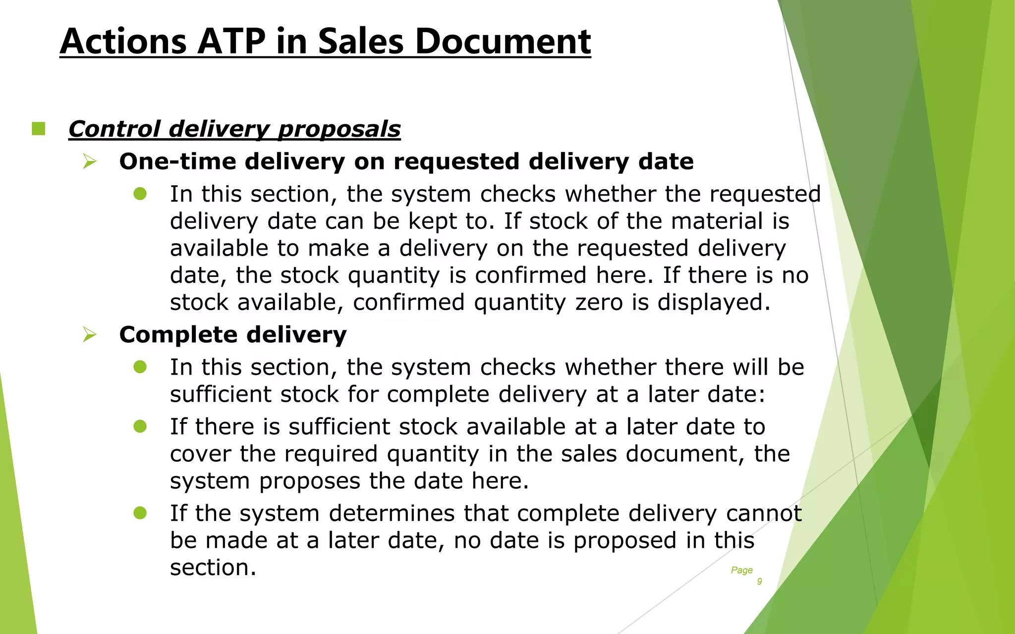 SAP ATP check for Sales Order | PDF