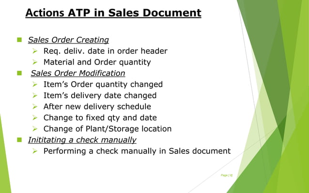 SAP ATP check for Sales Order | PDF | Logistics | Business