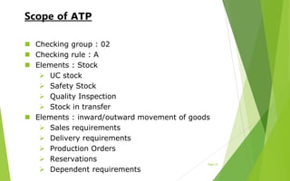 SAP ATP check for Sales Order | PPT