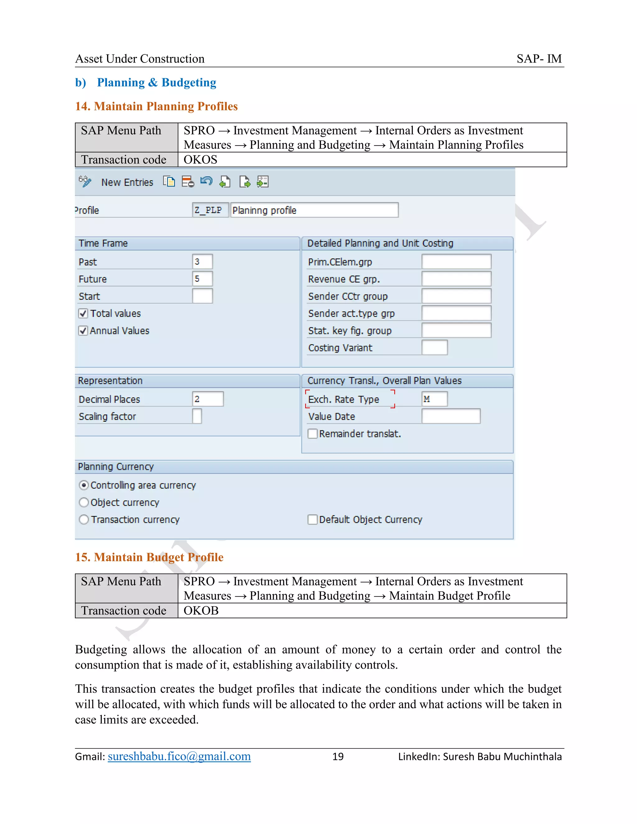 Sap auc internal orders as investment measures | PDF