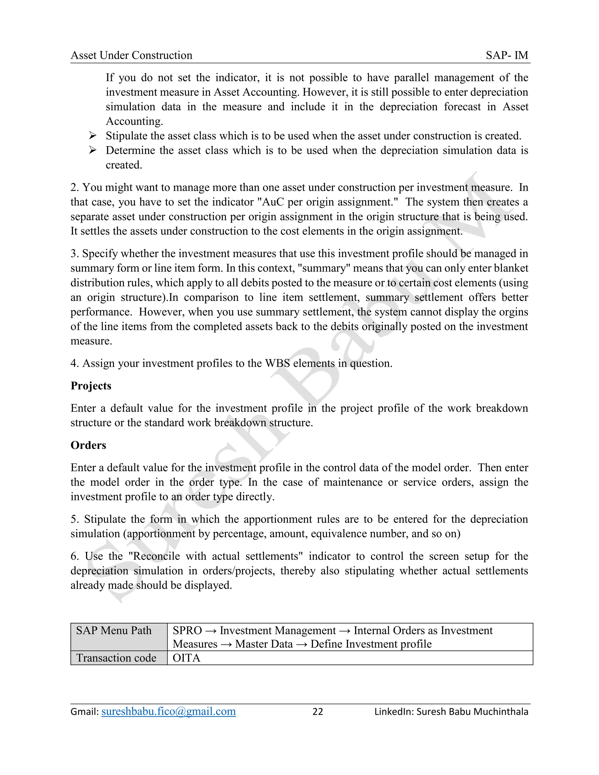 Sap auc internal orders as investment measures | PDF