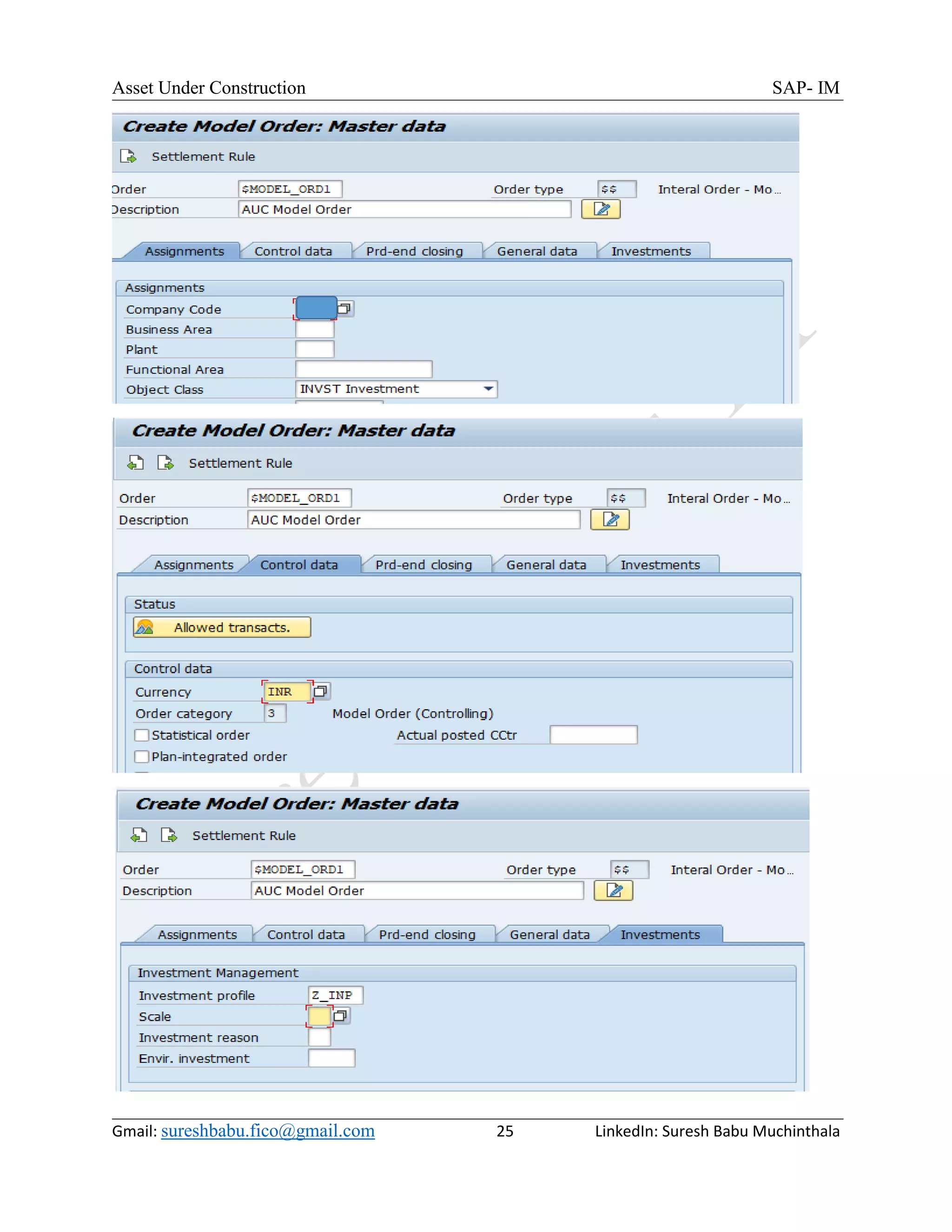Sap auc internal orders as investment measures | PDF