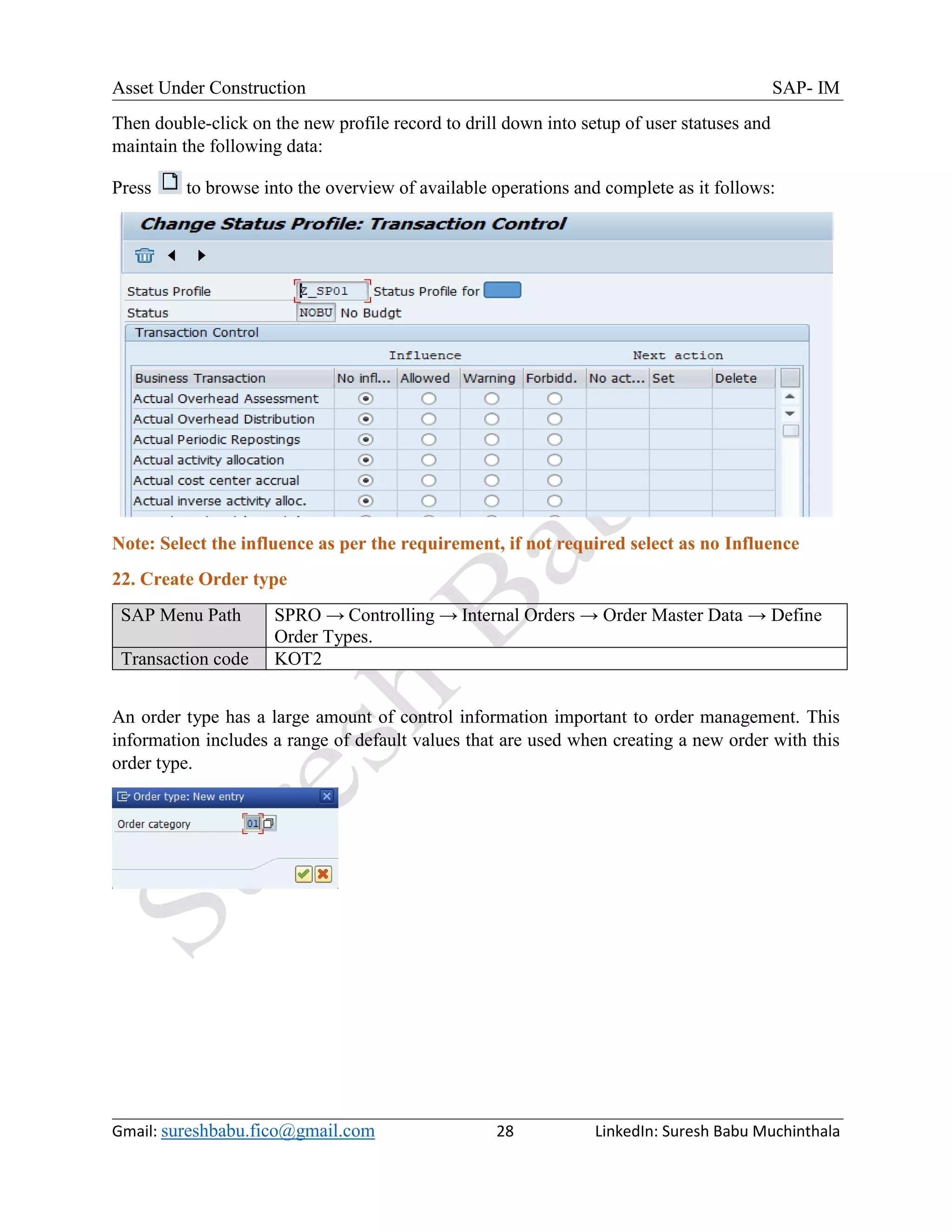 Sap auc internal orders as investment measures | PDF