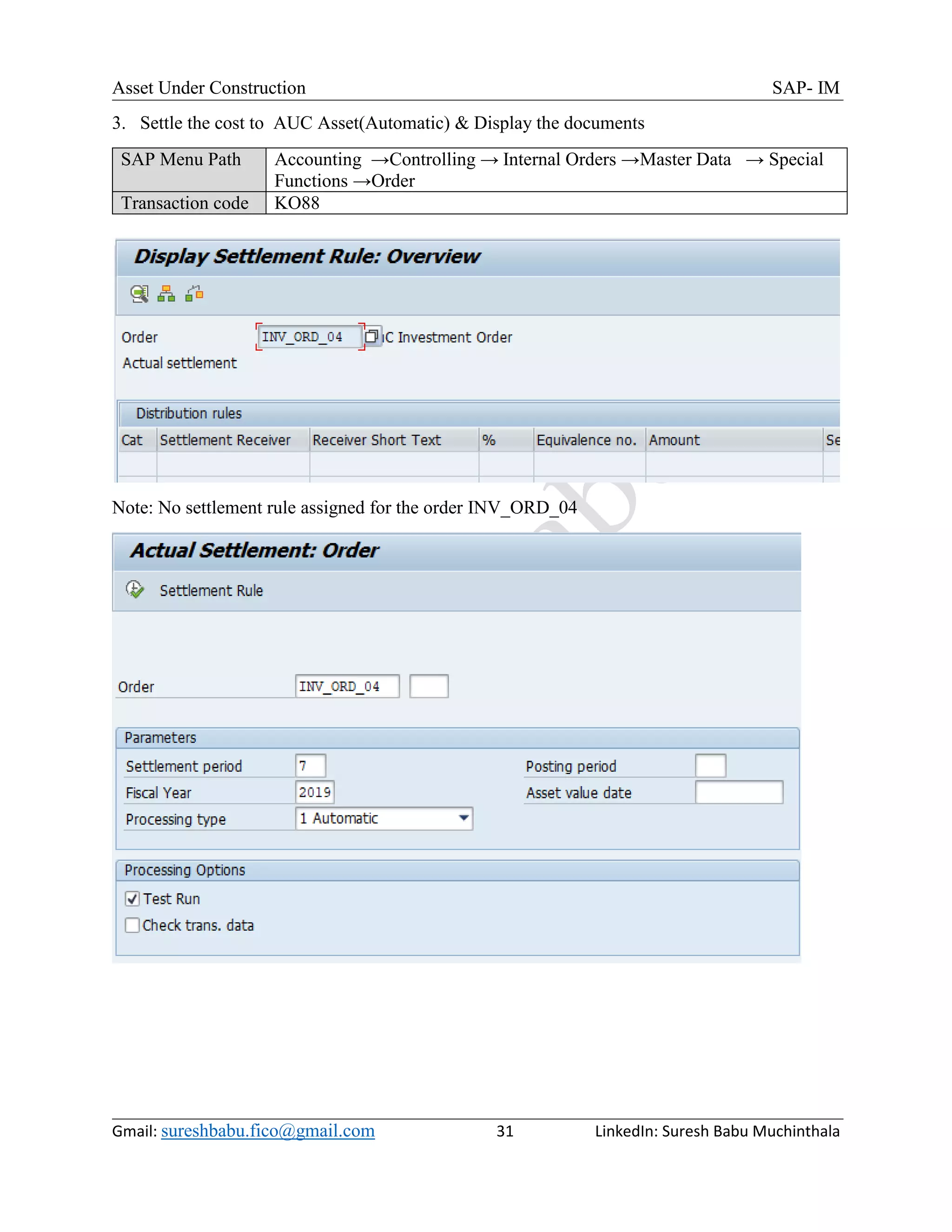 Sap auc internal orders as investment measures | PDF