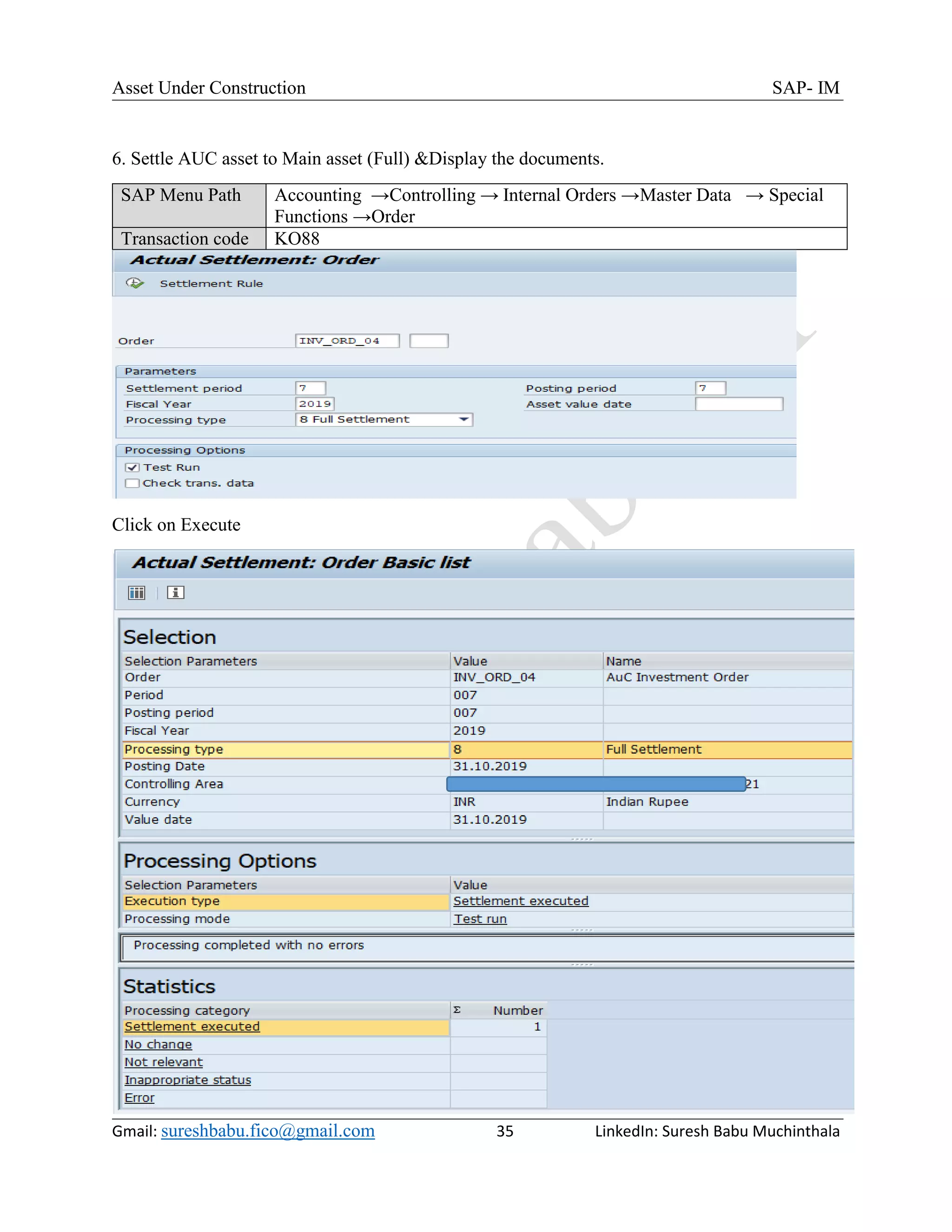 Sap auc internal orders as investment measures | PDF