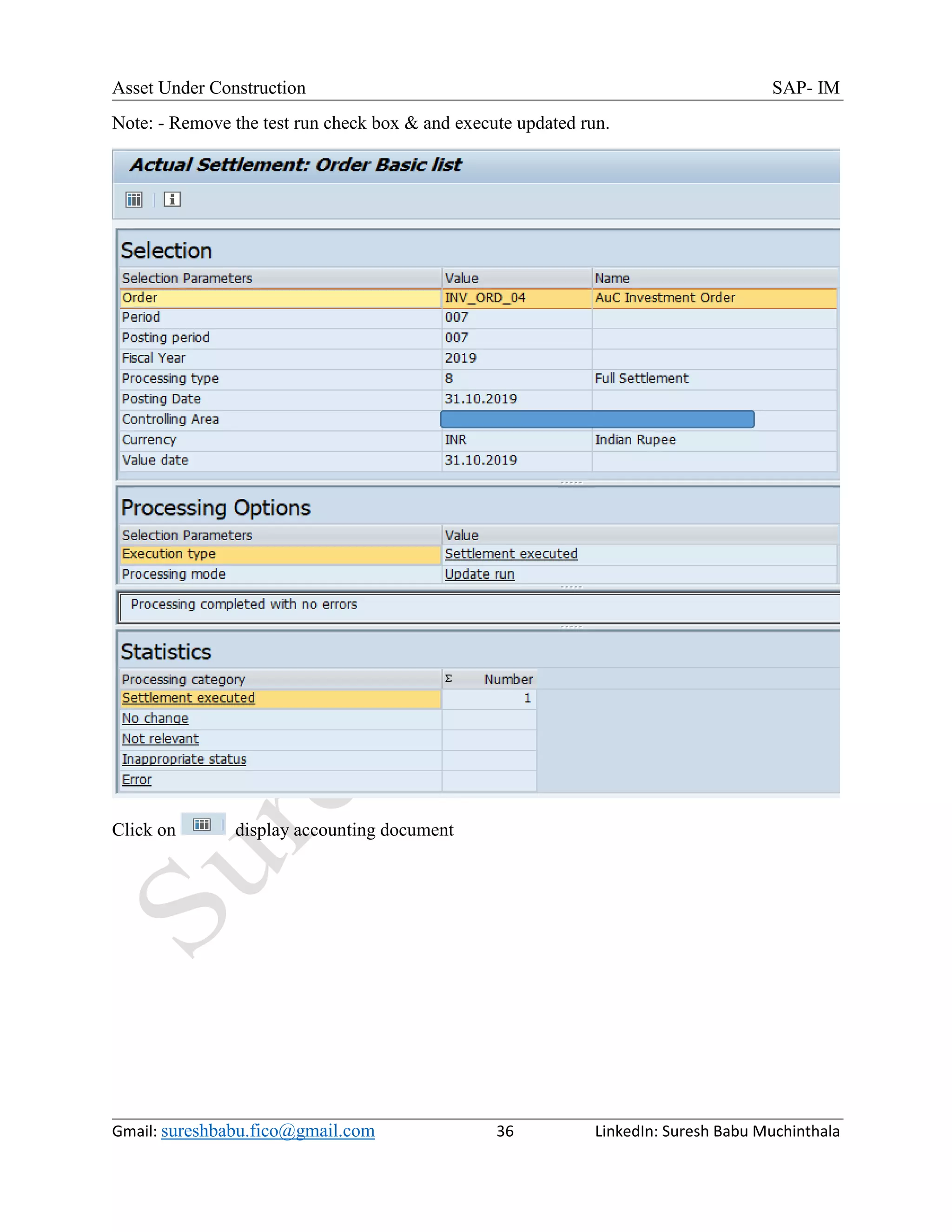Sap auc internal orders as investment measures | PDF