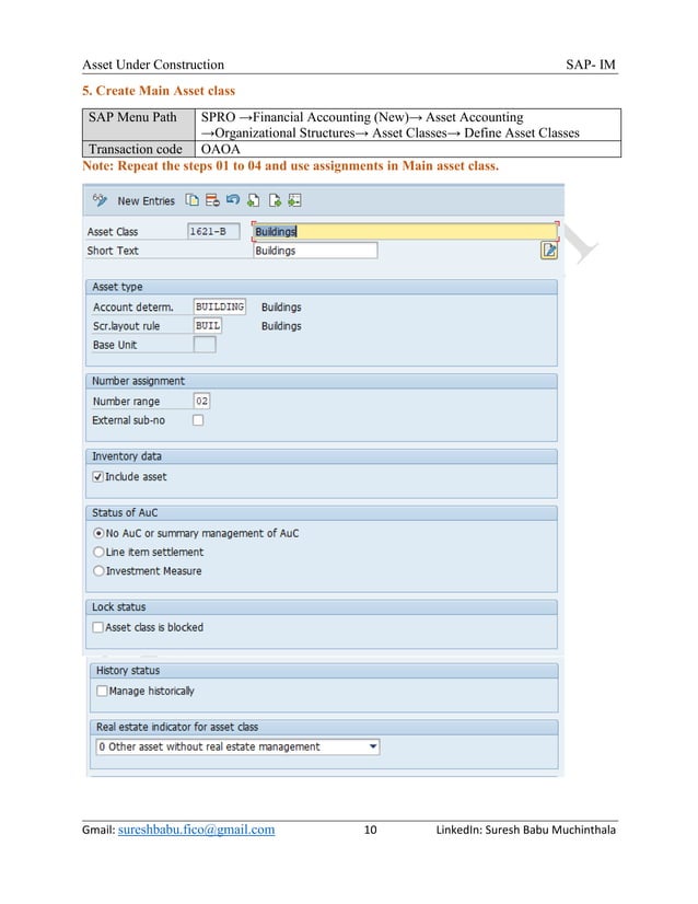 Sap auc internal orders as investment measures