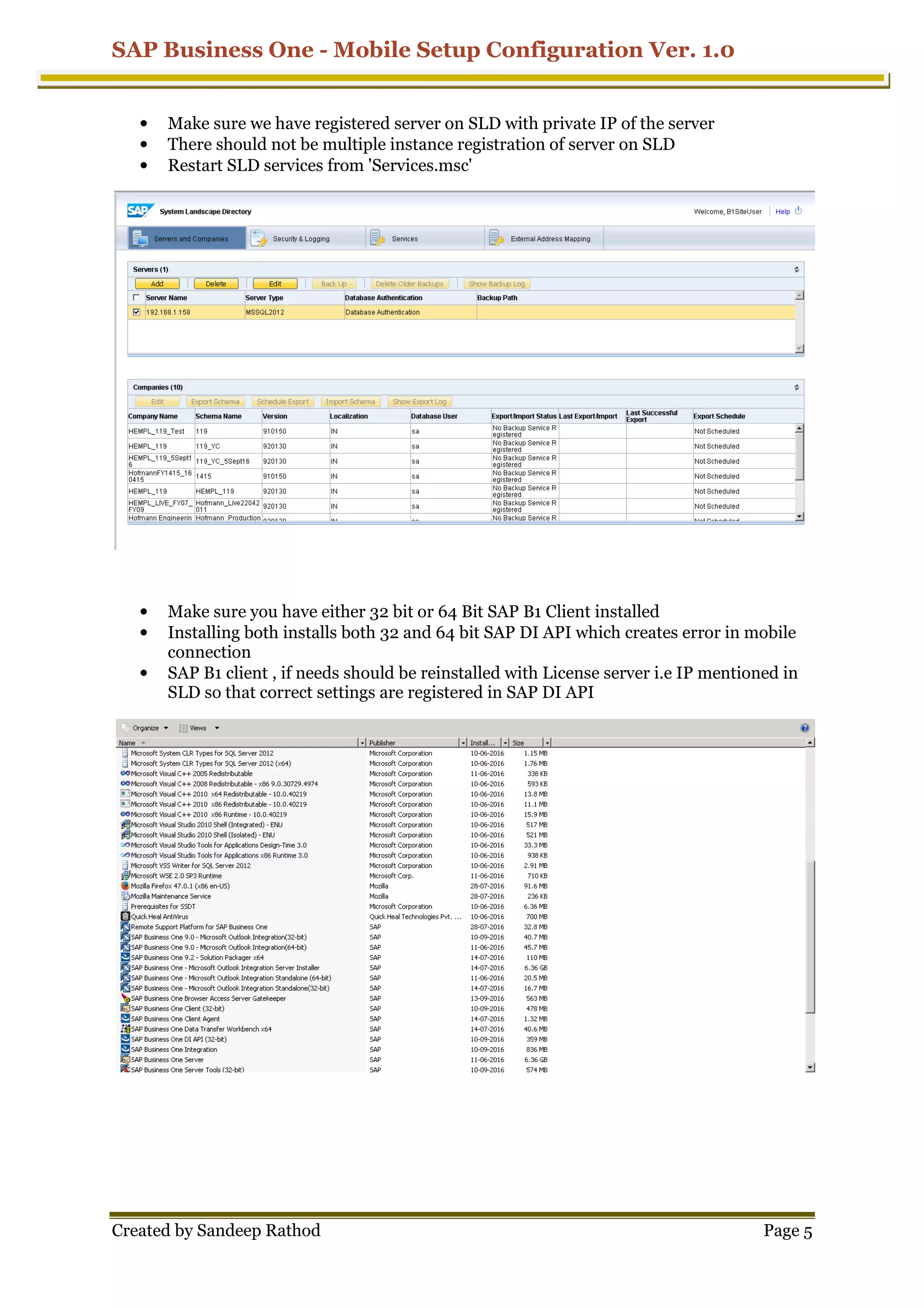 SAP B1 mobile setup-sandeep rathod | PDF