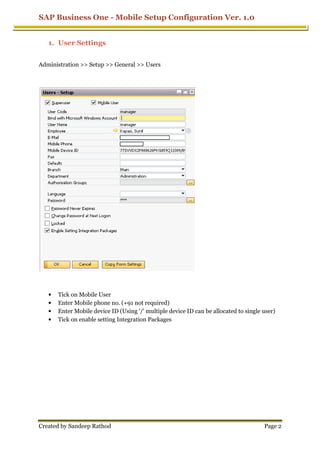 SAP B1 mobile setup-sandeep rathod | PDF
