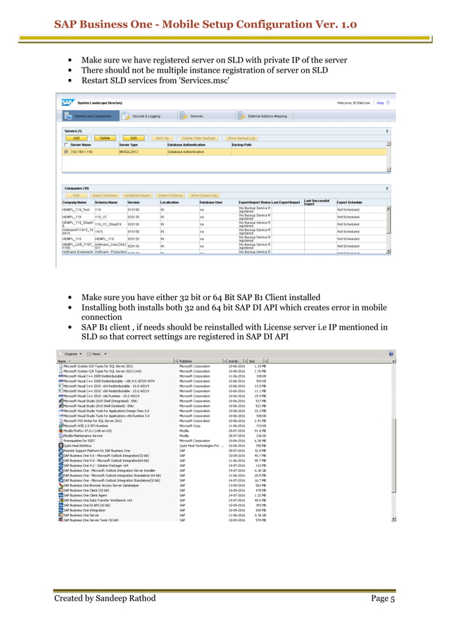SAP B1 mobile setup-sandeep rathod | PDF | Operating Systems | Computer Software and Applications