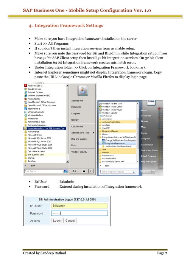 SAP B1 mobile setup-sandeep rathod | PDF | Operating Systems | Computer Software and Applications