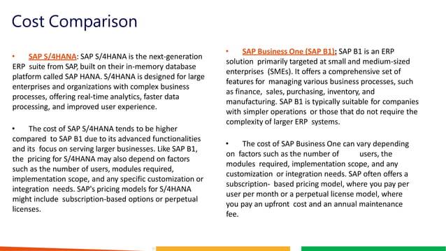SAP B1 Vs SAP S4 HANA | PPTX