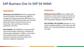 SAP B1 Vs SAP S4 HANA | PPTX