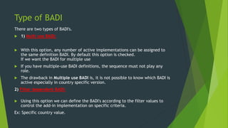SAP BADI Implementation Learning for Functional Consultant | PPTX