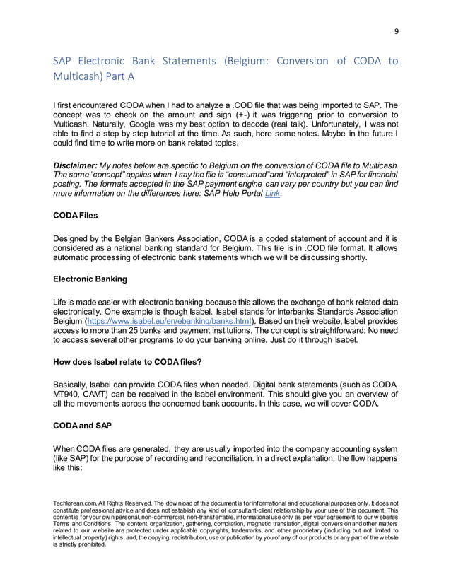 SAP Bank Accounting - EBS Compilation by Techlorean.pdf | Business ...